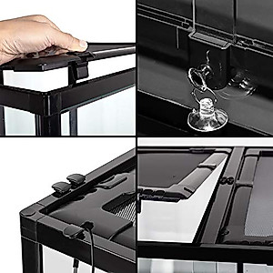 REPTI ZOO 85 Gallon Reptile Glass Terrarium, 48" x 24" x 18" Double Hinge Door with Screen Ventilation Reptile Terrarium (Knock-Down)