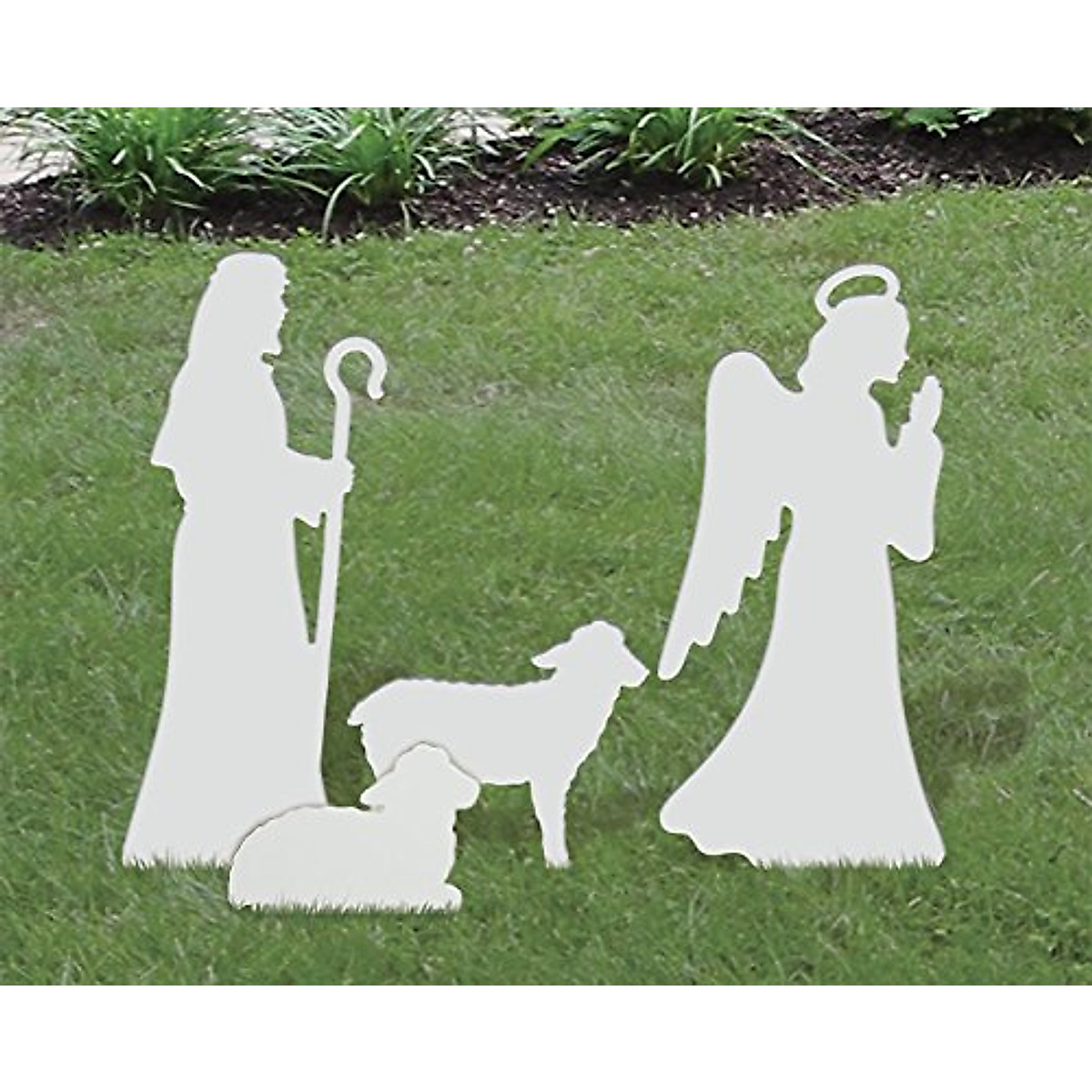 FrontYard Originals All-Weather Angel-Shepherd-Sheep Medium Nativity Add-On, Waterproof, Made in USA, 29 inches Tall, Durable Material, Simple Assembly, Easy Storage, Yard Nativity Add-On Set.