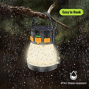 LED Camping Lantern, 1500 Lumens Camping Lantern Rechargeable with Solar Panel Charging, Waterproof, 8 Light Modes, 7500mAh Power Bank, Camping Flashlight for Hurricane Emergency, Hiking, Outdoor