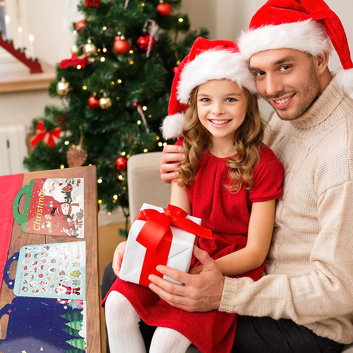 Christmas Sticker Book for Kids 1-5, Reusable Sticker Toys for 2-4 Years Old Boys Girls Christmas Gifts, Toddler Learning Toys Christmas Educational Gift for Toddlers Kids Age 1-4