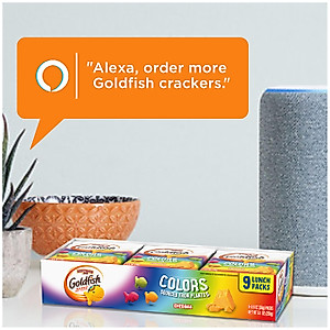 Goldfish Colors Cheddar Crackers, Snack Pack, 0.9 oz, 9 CT Multi-Pack Tray