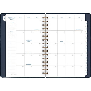 2022 Weekly & Monthly Planner by AT-A-GLANCE, 5-1/2" x 8-1/2", Small, Wirebound, Signature Collection, Navy (YP20020)