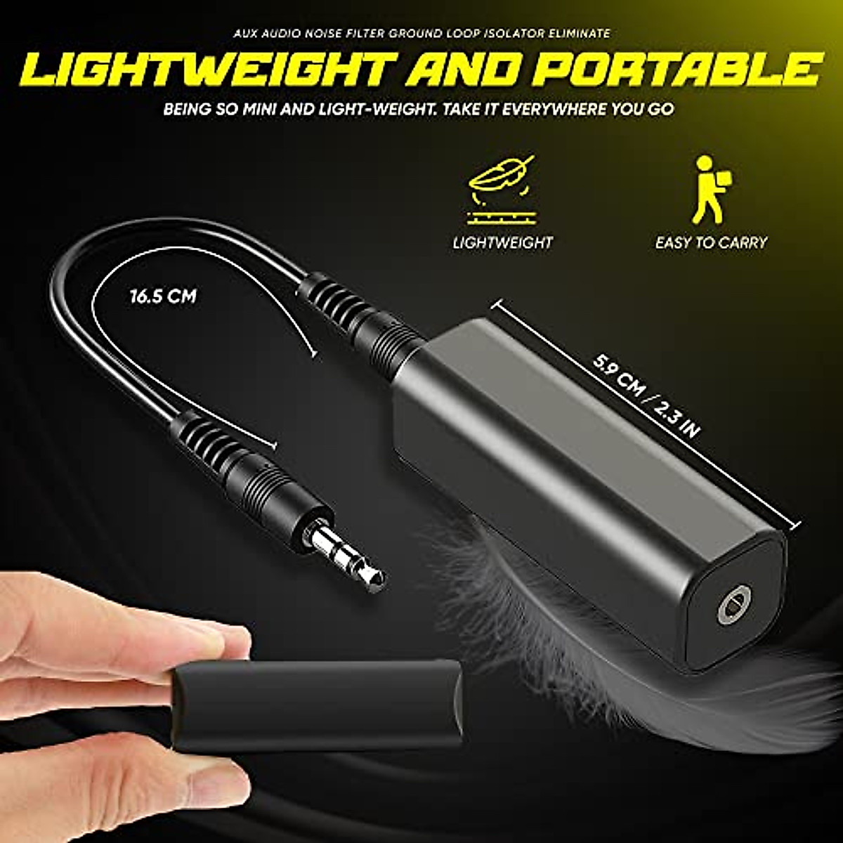 3.5mm Aux Audio Noise Filter Ground Loop Isolator Eliminate Car Electrical Noise Ground Loop Isolator 3.5mm