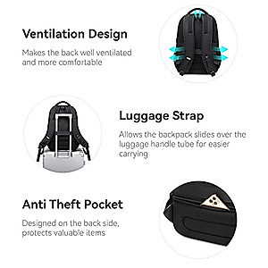 BOUYOTA Business Backpack, Travel Laptop Backpack, Travel Laptop Backpack 15.6 Inch with USB Charging Port, Anti Theft Business Laptop Backpack, Travel Laptop Backpack Professional, Laptop Backpack