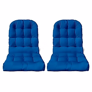 RSH DECOR: Sunbrella Tufted Adirondack Chair Cushions Set of 2 | Sunbrella Performance Fabric | 42.5” x 21” | Water and Fade-Resistant | Outdoor Cushions for Patio Furniture | Canvas Pacific Blue