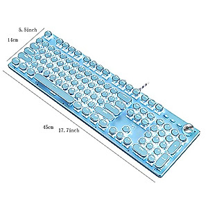 Yuanjay Gaming Keyboard Wired,Mechanical Keyboards Backlight,Retro Punk Style,Ergonomic,Plug and Play, for Desktop Gamer