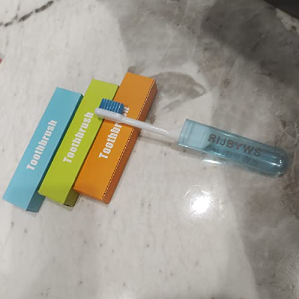 RIJBYWS 4PCS MINI Travel Toothbrushes, On Fhe Folding Toothbrushes [non-electric], Does Not Hurt The Gums,Suitable for Travel, Camping, School, Home (3.9 inches after folding)