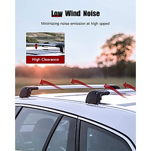 cciyu Roof Rack Cross Bar Fit for Ford Explorer Sport Utility 4-Door 2011 2012 2013 2014 2015 Aluminum 150lbs Car Top Luggage Cargo Carrier Bike Rack Rails, Black/2PCs