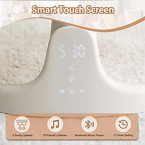 Baby Swings for Infants to Toddler,Nookbeya Electric Baby Swing for Newborn with 5 Swing Speeds Bluetooth Remote Control Music 12 Preset Lullaby, 3 Timer Settings, 5 Point Harness Portable Baby Rocker