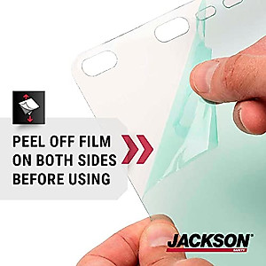 Jackson Safety MAXVIEW Replacement Window for Premium Face Shield, Uncoated Polycarbonate, Clear Mask, 14214