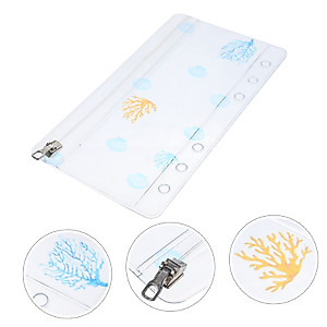 STOBOK 5pcs Loose-leaf Book Zip Bag Binder Pouch Pocket Protector 6-holes Money Envelopes 6 Holes Binder Pockets Pvc Cash Envelopes Clear Binder Pvc Zip Bag Sheet Business Card