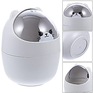 Homoyoyo Animal Desktops Trash Can 3 PCS Desktop Mini Trash Mini Desktop Trash can Mini Desk bin Small Desk Trash can with Lid Bin with Shake Cute Animal Waste Bin