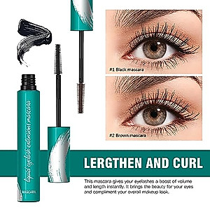FYEBOO [2023 New] Thickening Mascara Fiber Lash Mascara Extension Voluminous, Long-Lasting Waterproof & Smudge-Proof Mascara, No Flaking/No Clumping, Black Mascara 10ml