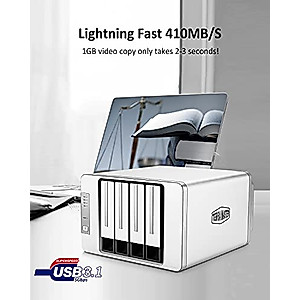 TERRAMASTER D4-300 USB 3.1(Gen1) Type-C Storage External Hard Drive Enclosure Hot Swappable (Diskless)