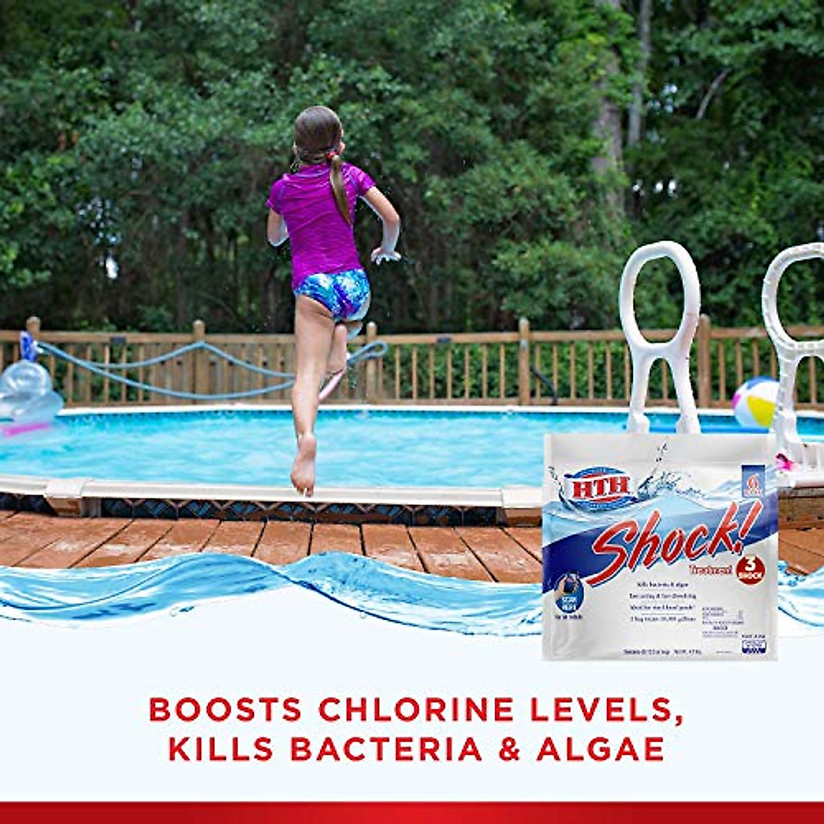 HTH 52015 Shock Treatment Swimming Pool Chlorine Cleaner, 13.3 oz (Pack of 6), Regular