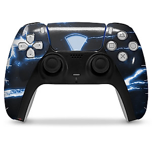 WraptorSkinz Skin Wrap compatible with Sony PS5 DualSense Controller Radioactive Blue (CONTROLLER NOT INCLUDED)