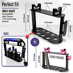 Innoco Countertop Storage Holder, Compatible with Dyson Airwrap Complete Styler, 8 Iron Barrel Brush Slots and Cord Organizer.