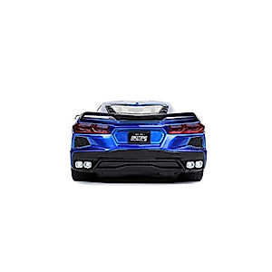 Jada Toys Bigtime Muscle 1:24 2020 Chevy Corvette Stingray Die-cast Car Candy Blue, Toys for Kids and Adults