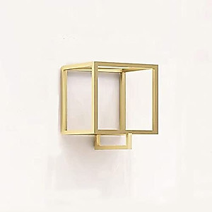 MDEPYCO Creative Square Display Garment Racks in Boutique Clothing Stores, Wall-Mounted Hanging Clothes Shelf in Home, Towel Racks for Bathroom Storage (Gold, 11.8" L)