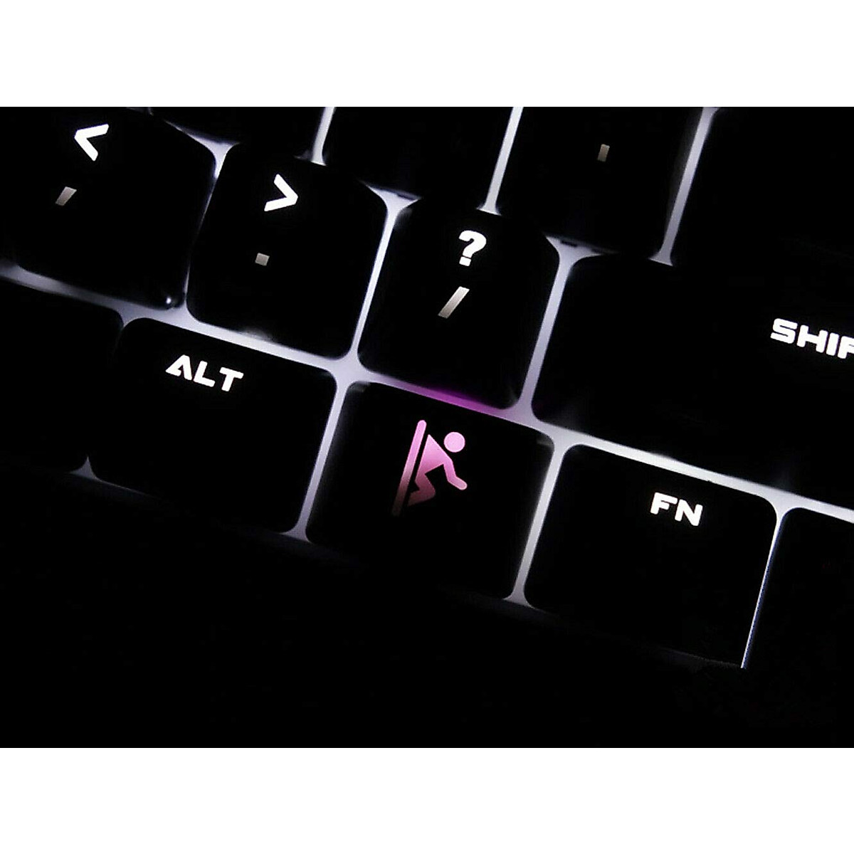 2 Pcs 1.5X R1 Backlit Set Portal Keycap Laser Carving CTRL/Win/ALT/FN Switchs OEM Profile for Most MX Mechanical Keyboards Gaming Replacement (2pcs 1.5u)