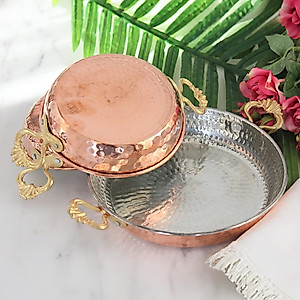 BABY SHOWER CHOCOLATE 3 pieces Turkish Copper Fry Pan - Hammered Copper Pan Traditional - Turkish Frying Pan Omelette Pan Handmade