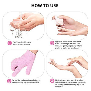 Moisturizing Socks & Gloves for Moisturize Soften Repairing Dry Cracked Hands Feet Skin Care (Pink, Glove+Sock)