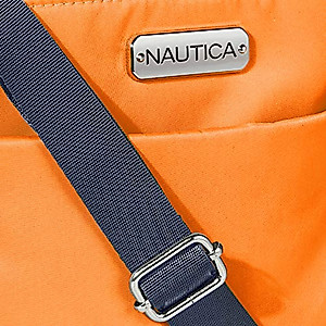 Nautica womens Diver Nylon Small Crossbody Bag Purse With Adjustable Shoulder Straps Cross Body, Seaport Sunset (Orange), One Size US