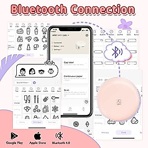 HPRT Label Maker Machine with 4 Tapes, H11 Bluetooth Cute Label Makers, Compatible with Android iOS Waterproof Multiple Templates for Home Organization Office Labeling Inkless