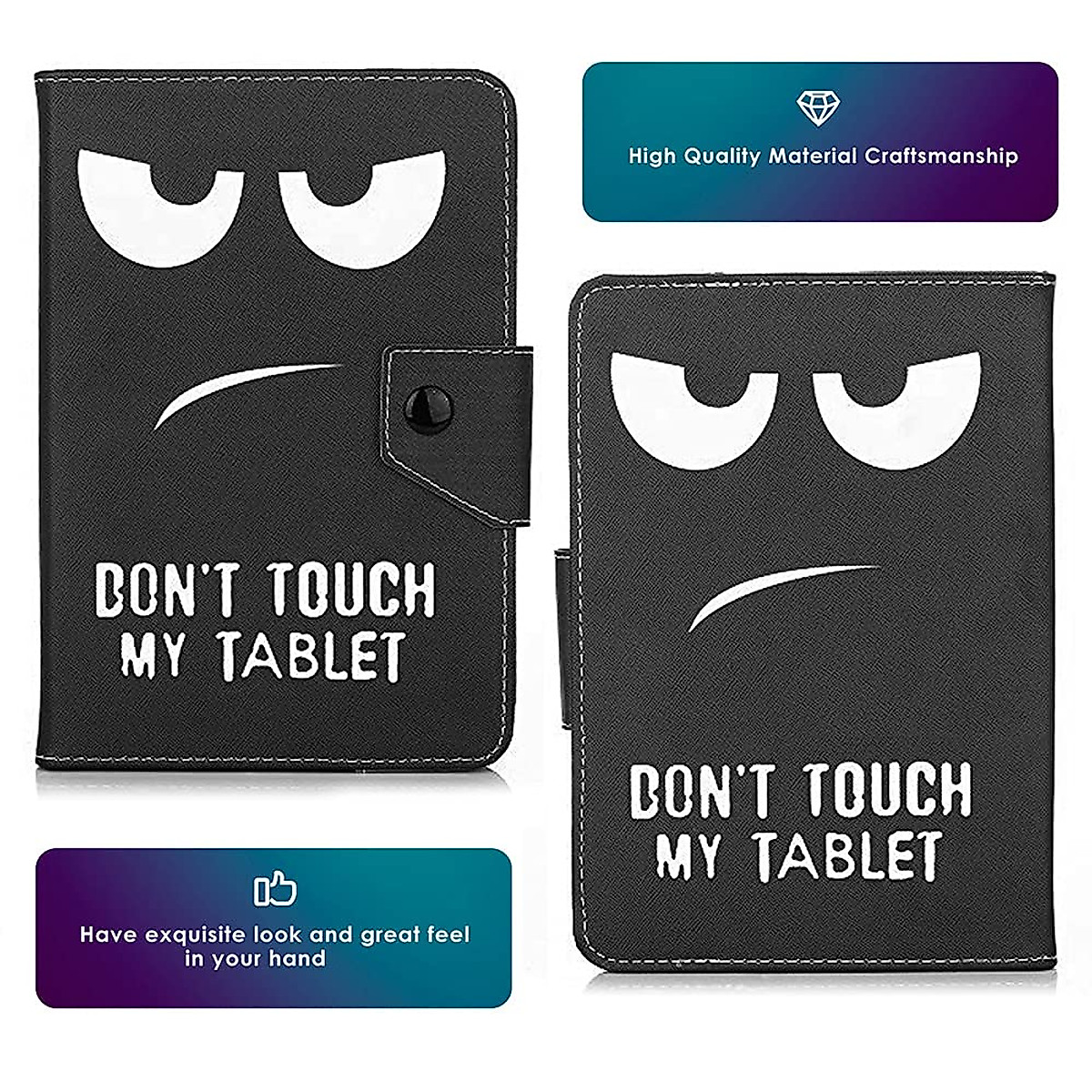 DETUOSI Universal 7.0 inch Tablet Case, 7 inch Tablet Cover, Travel Portable Protective Folio PU Leather Stand Shell Case【with 4 Fixed Rings】for All Kinds of 7.0-7.9 inch Android/iOS/Windows Tablet #2