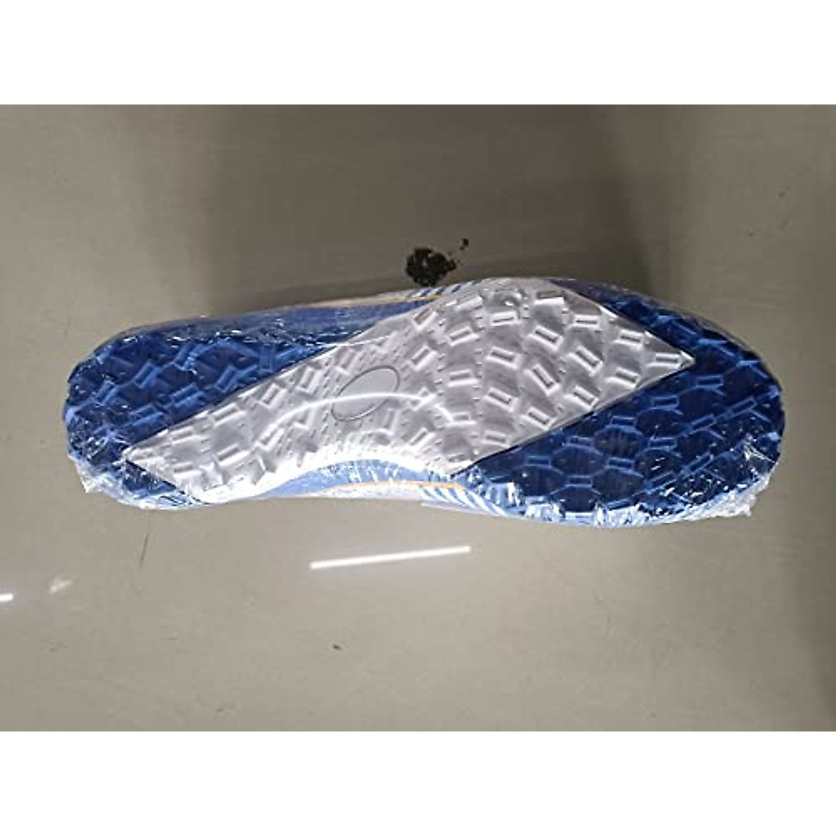 WINGFAI Men's Soccer Shoes Cleats Professional High-Top Breathable Athletic Football Shoes Outdoor/Indoor Professional Futsal Football Training Sneakers White-Blue 4 US