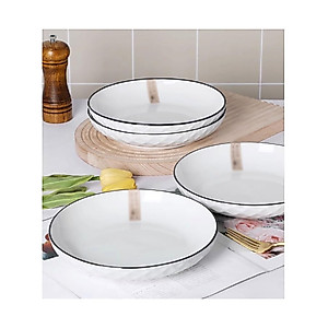 ESTELAR Dinner Plates Set Pack Of 6 Household Plates, Ceramic Plates, Deep Soup Bowls, Creative Personality, Simple Nordic Tableware Kitchen Salad Bowl