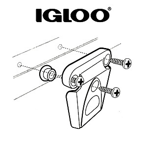 Igloo Cooler Latch with Winged and Single Screw Post, White, Contains UV Inhibitors