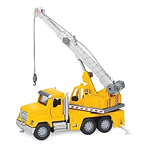 DRIVEN by Battat – Micro Crane Truck – Toy Crane Truck with Lights, Sounds and Movable Parts for Kids Age 3+ , Yellow