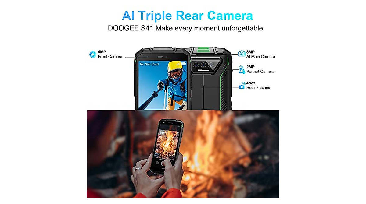 DOOGEE Rugged Phones Unlocked 2023, S41, 4G Dual Sim Rugged Phone ...