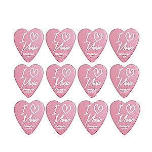 ChromaCast CC-HS-LM-12-PACK "I Love Music" Heart Shaped Picks in Light, Medium and Heavy Gauge - 12-Pack