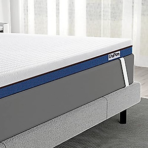 UniPon 4 Inch Gel Memory Foam Mattress Topper King, Medium Firm Mattress Topper, Bed Topper with Skin-Friendly Cover, Non-Slip Design, High-Density Memory Foam