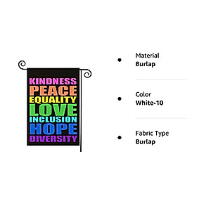 OUXIOAZ Pride Flag Kindness Peace Equality Love Inclusion Hope Diversity Garden Flag Vertical Double Sided 12.5"X18" Burlap Spring Summer Yard Sign Peace Flag Be Kind Flag Patio Outdoor Decoration