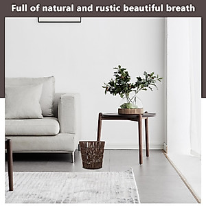 ABOOFAN Wicker Waste Basket, Small Trash Can, Trash Basket Rattan Garbage Can Seagrass Garbage Container Bin Laundry Hamper Basket for Bedroom, Office, Living Room Coffee