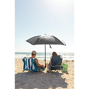 Sport-Brella Ultra SPF 50+ Angled Shade Canopy Umbrella for Optimum Sight Lines at Sports Events (8-Foot), Light Grey
