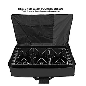 QuliMetal Carry Bag for Camp Chef 2 Burner Stoves, Heavy Duty Carry Case for Camp Chef Two Burner Briddle, 600D, UV Resistant