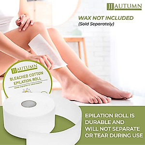 Cotton Wax Strips Roll | Waxing Strips for Face, Body, and Eyebrows | Salon Grade Facial Wax Strips for Hair Removal | No Irritation & Pain | 40-Yard Epilation Wax Strip Roll for Men & Women