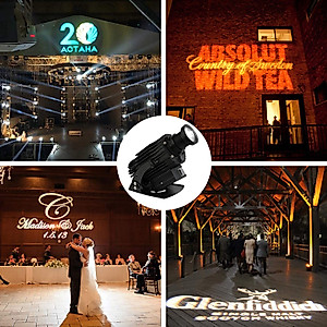 HILITING 40W LED GOBO Projector 4800 Lumens Rotating Logo Projector IP65 Waterproof with Remote Including Free Custom Glass GOBO Personalized Logo Projector for Company Bar Wedding Advertising