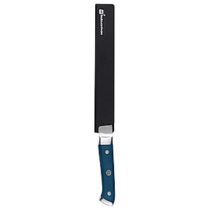 Restaurantware Sensei 10 x 1.5 Inch Knife Sleeve, 1 BPA-Free Knife Protector - Fits Bread Knife, Felt Lining, Black Plastic Knife Blade Guard, Durable, Cut-Proof
