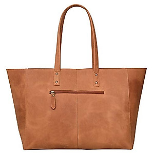 ANTONIO VALERIA Avery Cognac Leather Tote/Top Handle Shoulder Bag for Women