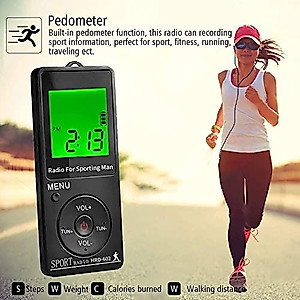 AM FM Portable Pocket Radio, Digital Tuning Volume with Earphone Rechargeable Battery AM FM Stereo Portable Radio for Walking, Mowing, Jogging