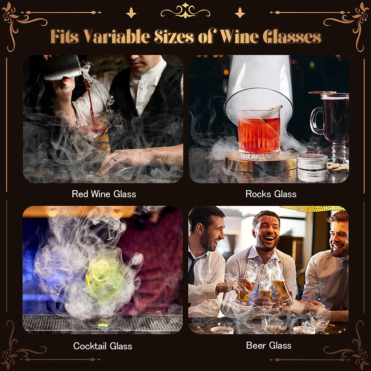 Cocktail Smoker Kit with Torch, Old Fashioned Smoker Kit for Bourbon Whiskey Drink, with 4 Flavor Wood Chips, Vodka/Gin/Tequila/Rum Liquor Gifts for Whiskey Lovers, Father(No Butane)