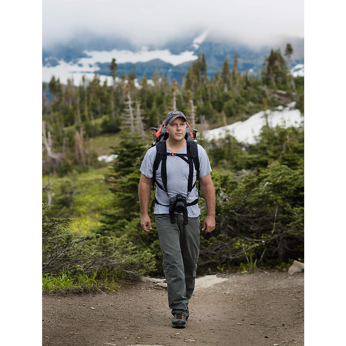 Nyack Exchange Stance Camera Strap- An Ergonomically Correct Extra Wide, Adjustable Camera Harness made for DSLR, Point and Shoot, Mirrorless Cameras and Binoculars, Made in the USA (Raven)