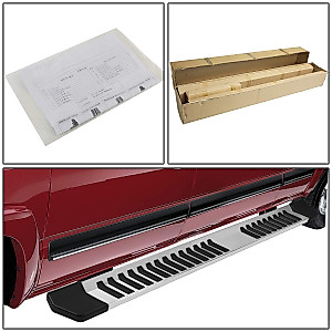 Auto Dynasty 6 Inches Side Step Nerf Bar Running Boards Compatible with Ford F-250 350 450 550 Super Duty Extended 99-16, Stainless Steel, Silver Painted Finish