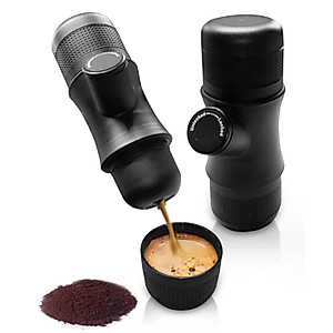 Portable Espresso Machine - Manually Operated - Compact Handheld Coffee Maker - No Batteries - Perfect for Travel, Camping, Beach, Hotel