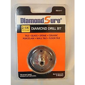 2-1/4" 57.5 mm DiamondSure Diamond Hole Saw Drill Bit for Glass, Tile, Granite, Ceramic, Porcelain, Stone
